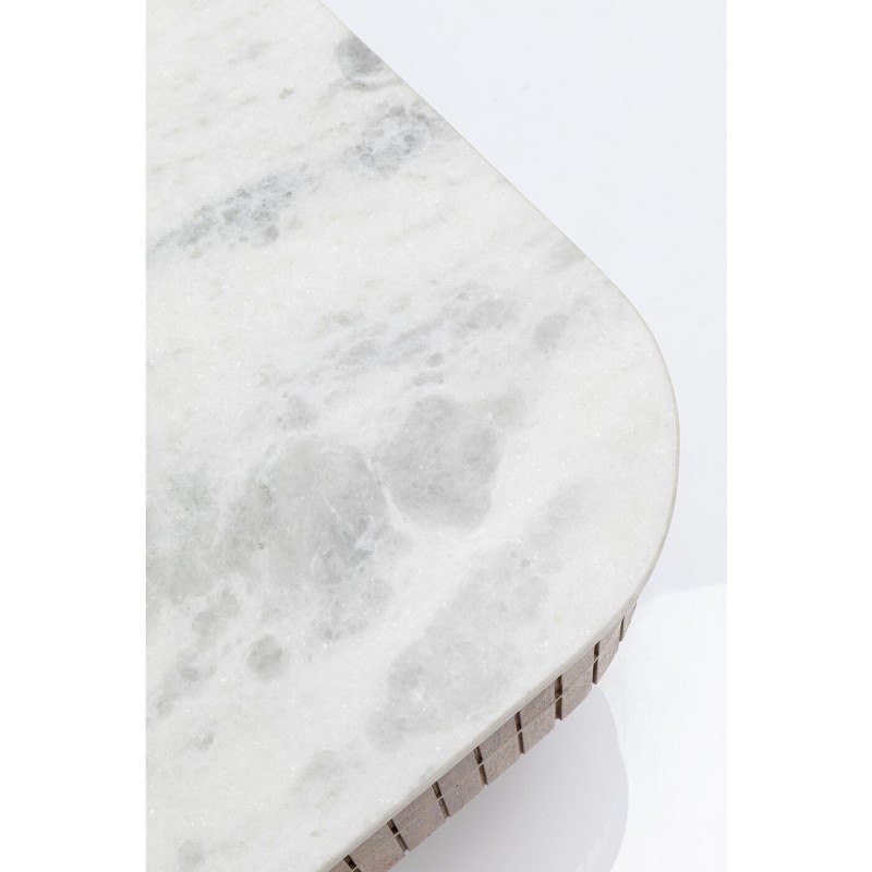 Solid mango and white marble coffee table - Grace - Kare Design