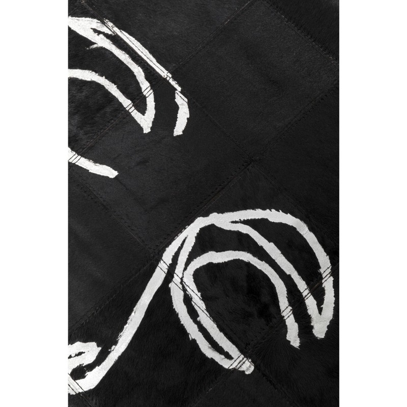 Black and silver abstract faces carpet - Kare Design