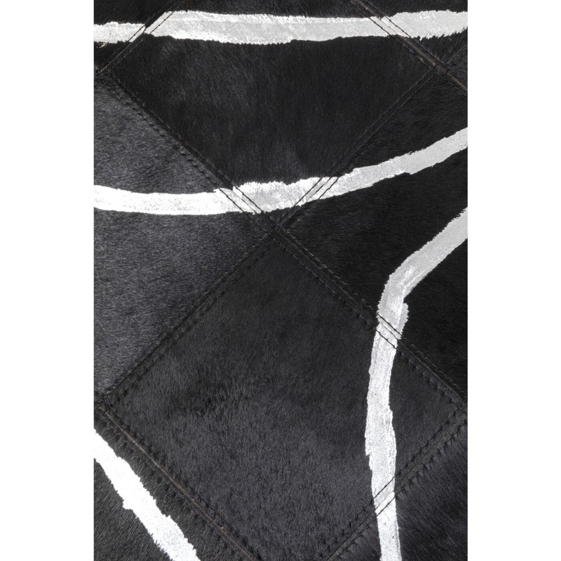 Black and silver abstract faces carpet - Kare Design