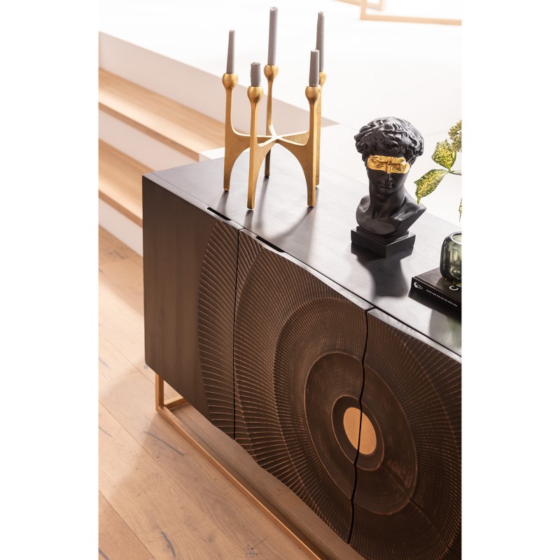 Carved black wood sideboard - Madeira - Kare Design