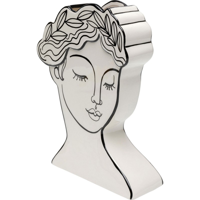 Black and white woman bust vase - Favola - Kare Design